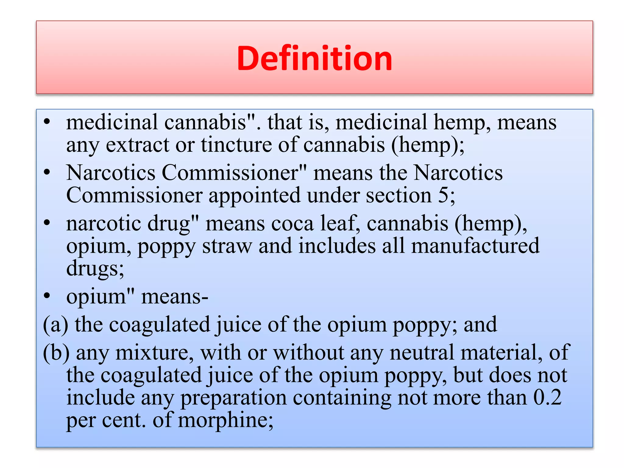 Narcotic and Psychotropic Substance act 1985 | PPTX