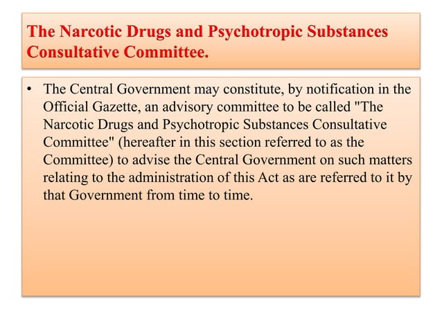 Narcotic and Psychotropic Substance act 1985 | PPTX