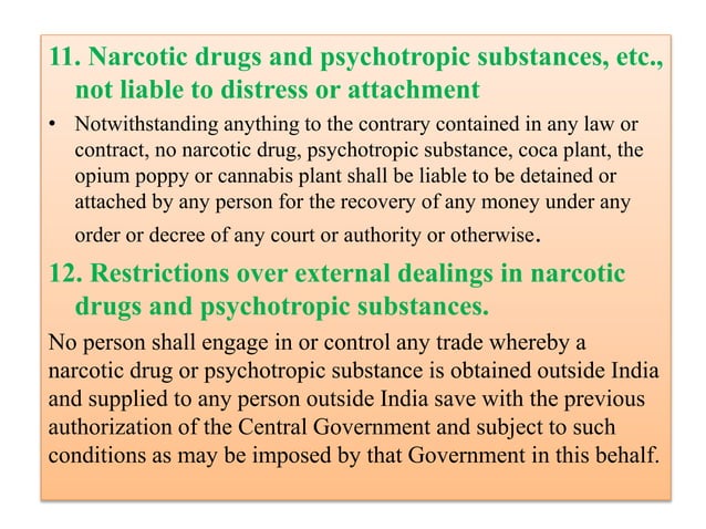 Narcotic and Psychotropic Substance act 1985 | PPTX