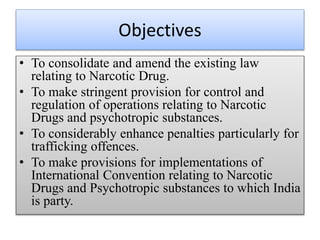 Narcotic and Psychotropic Substance act 1985 | PPTX