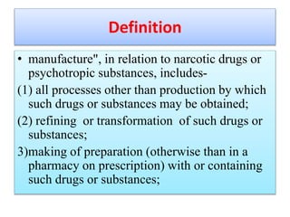 Narcotic and Psychotropic Substance act 1985 | PPTX