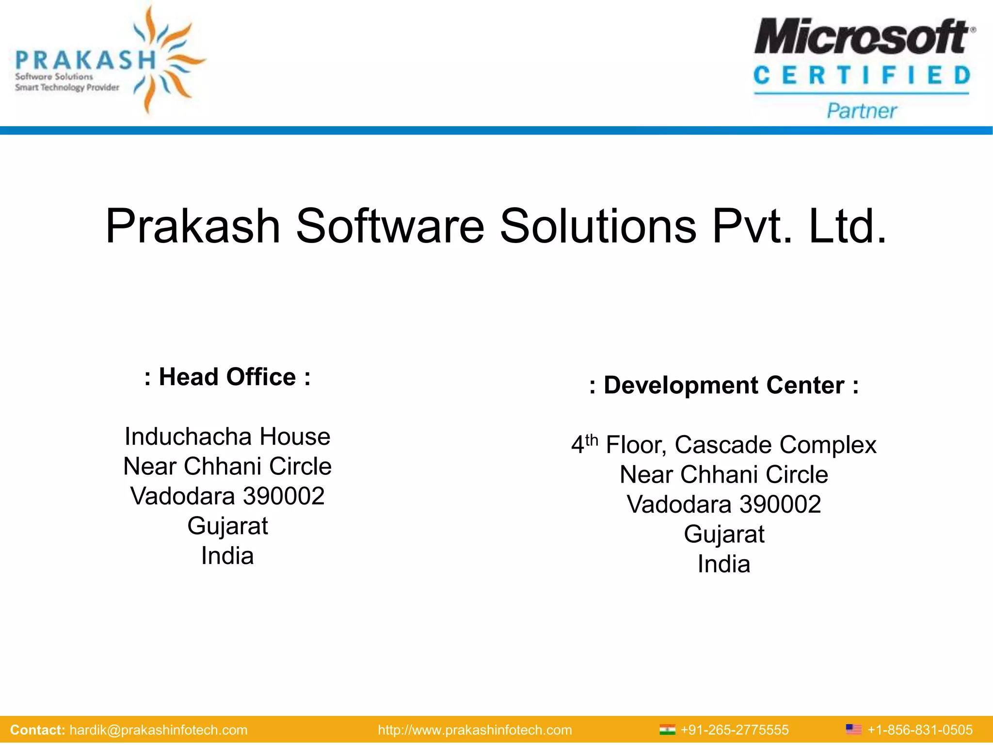 Prakash Software Solutions Pvt. Ltd | PPT