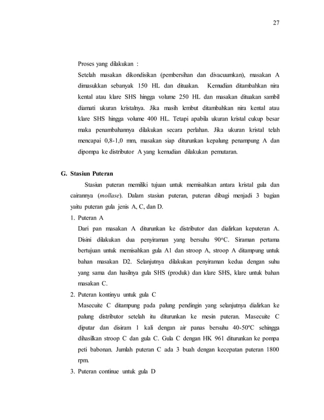 Laporan Praktek Kerja Industri PG.Kebon Agung, Malang | DOCX