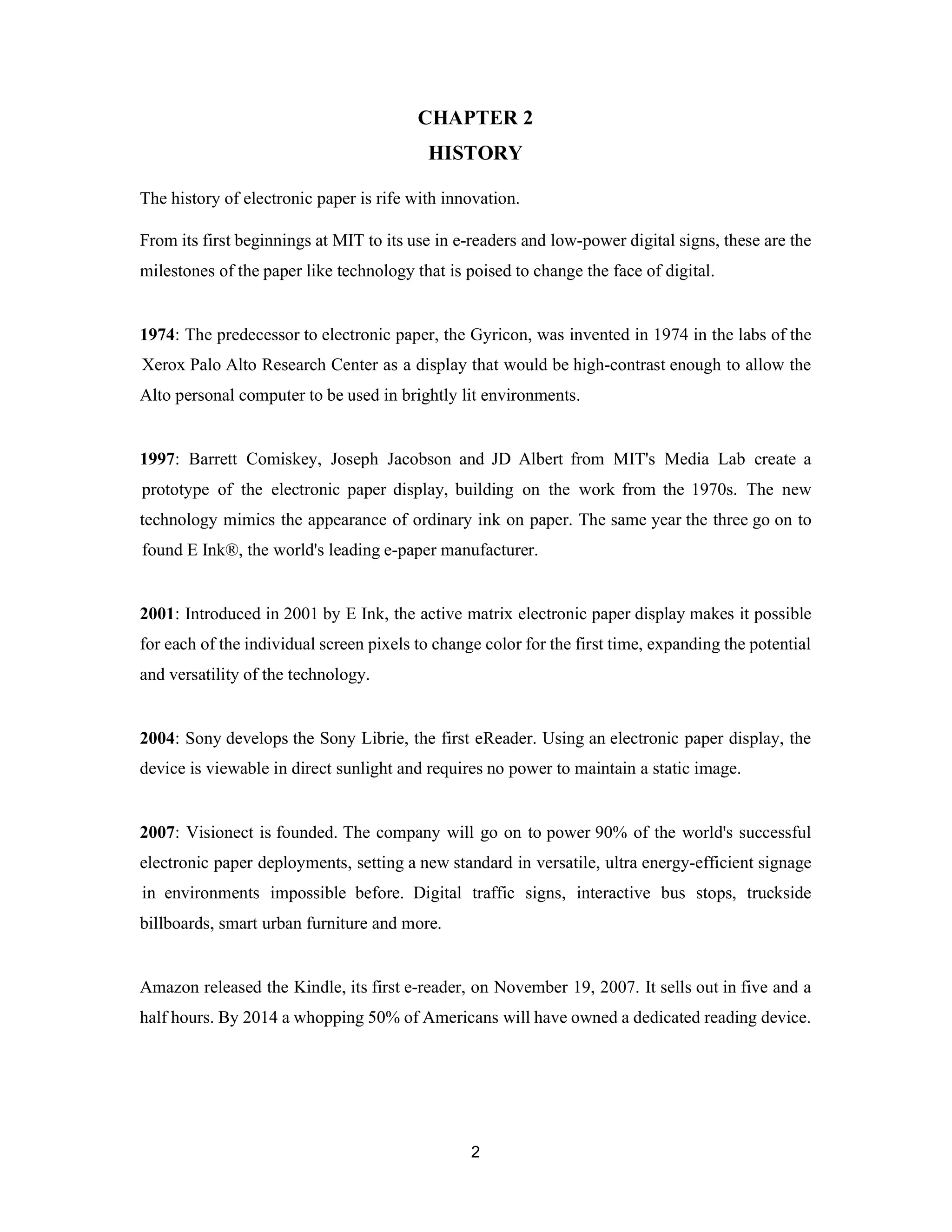 Electronic Paper Technology Report | PDF