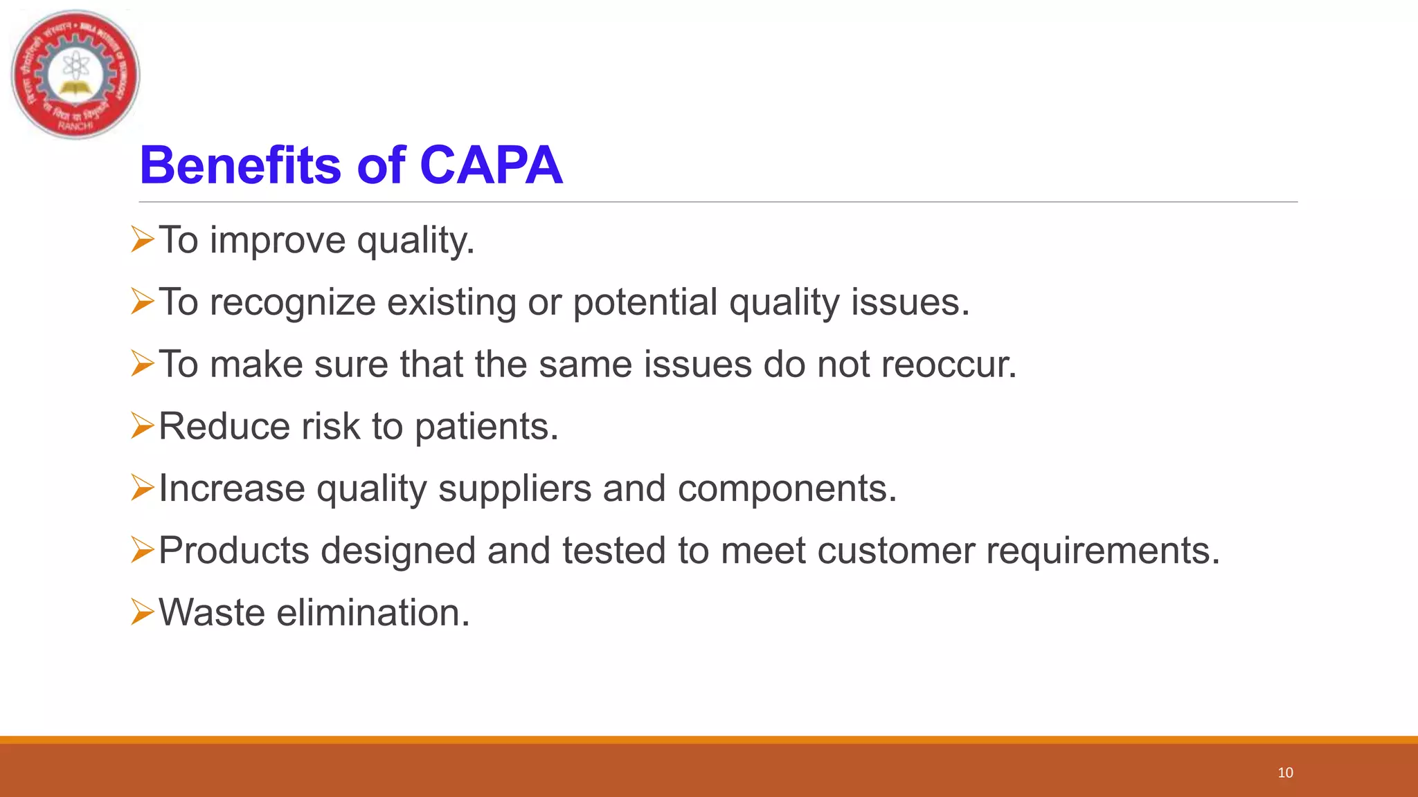 corrective and preventive action (CAPA) | PPTX