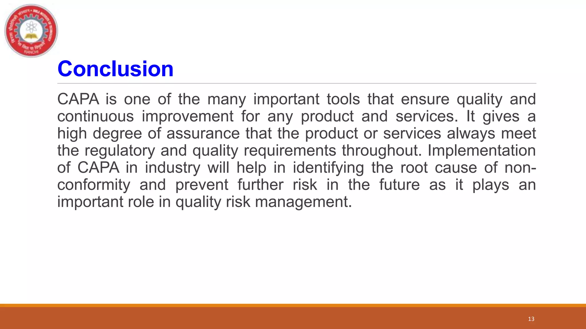 corrective and preventive action (CAPA) | PPTX