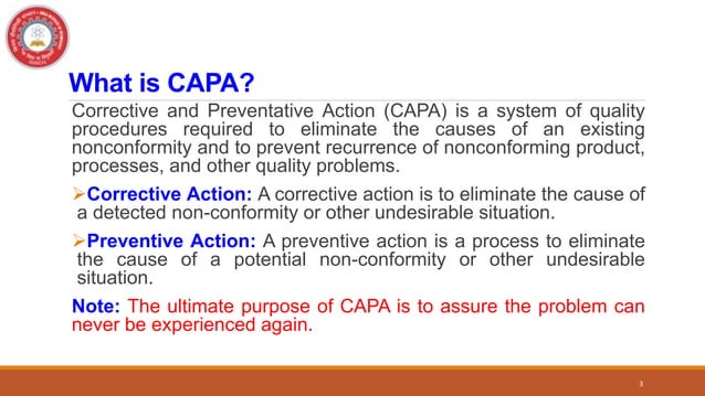 corrective and preventive action (CAPA) | PPTX | Pharmaceutical Industry | Industries