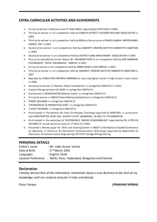 Prakhar's Curriculum Vitae | DOCX