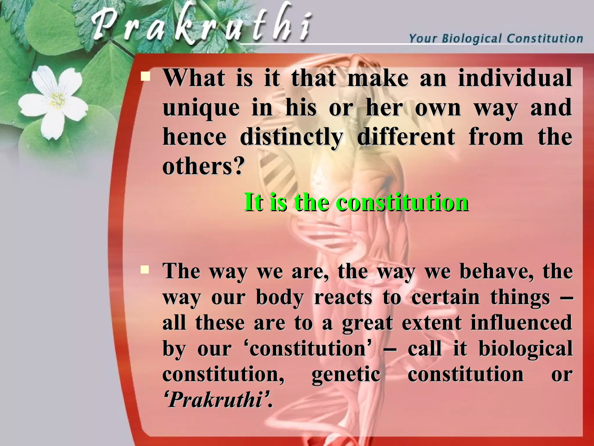 Prakriti dr. m. sreedhar rao | PPT