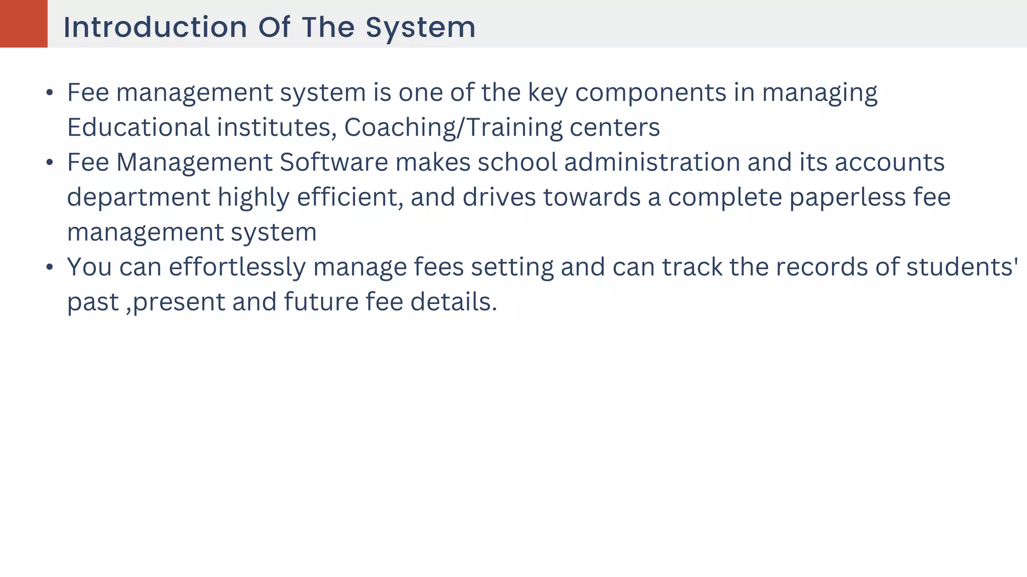 Stuent Fee Management System Presentation | PPTX