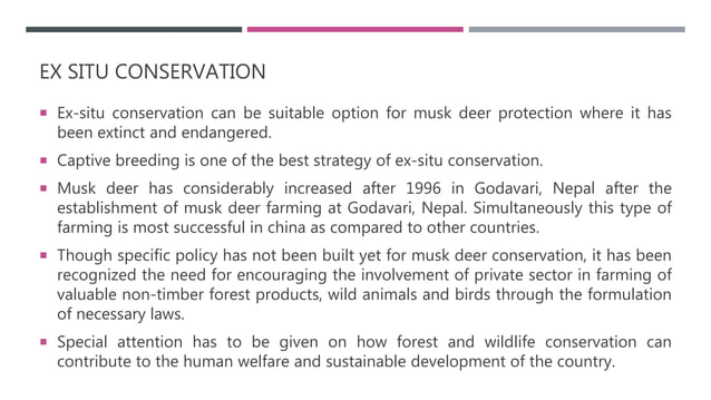 Himalayan musk deer ecology and conservation project | PPTX | Zoos ...