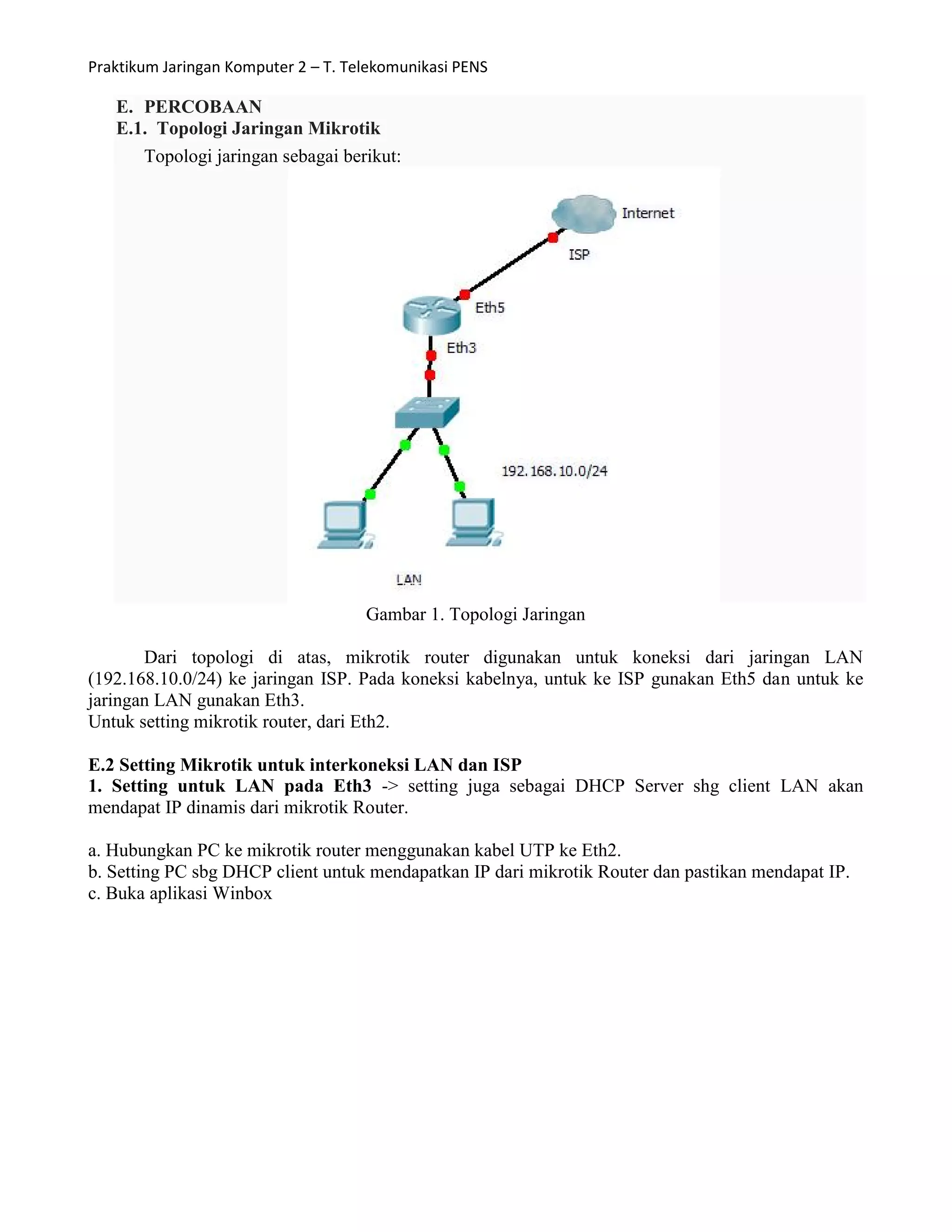 praktek mikrotik router dan tata cara | PDF
