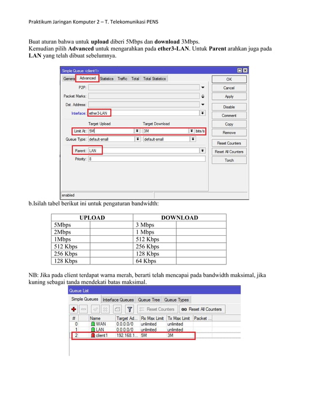 praktek mikrotik router dan tata cara | PDF