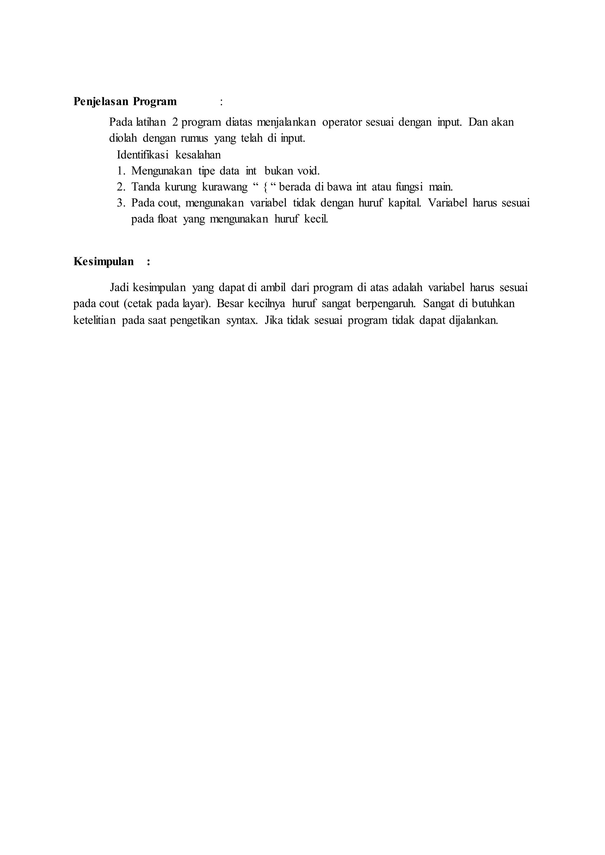 Laporan Praktikum 3 DPK Operator | DOCX