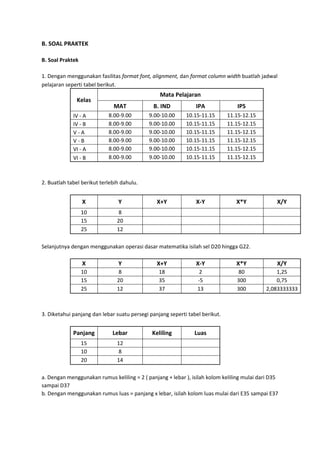 Praktek microsoft excel | PDF
