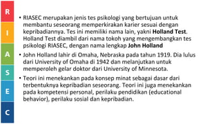 Praktek Pemetaan Minat dengan Holland Test (RIASEC).pptx