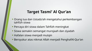 Praktek Tasmi’ hafalan alquran al karim bismillah | PPTX
