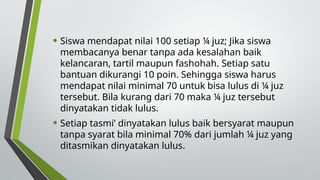 Praktek Tasmi’ hafalan alquran al karim bismillah | PPTX