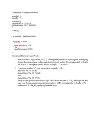 PRAKTIK ARDUINO UNO SMK NEGERI 7 SAROLANGUN | PDF