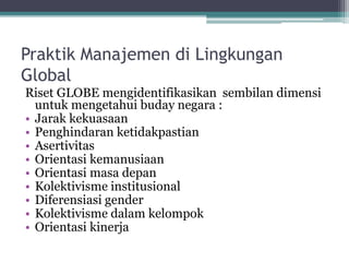 Praktik manajemen di lingkungan global | PPTX