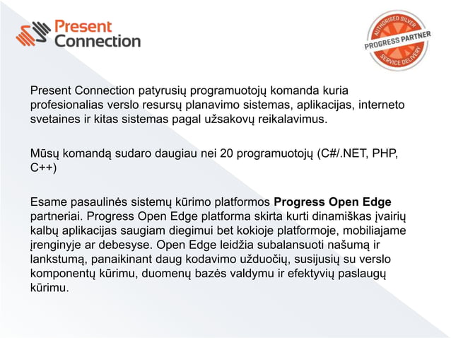 Present Connection informacija praktikantams | PPTX