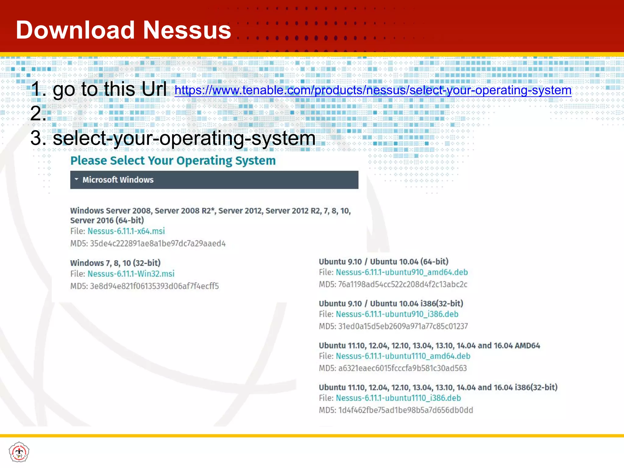 Praktikum 1-3 install nessus | PDF