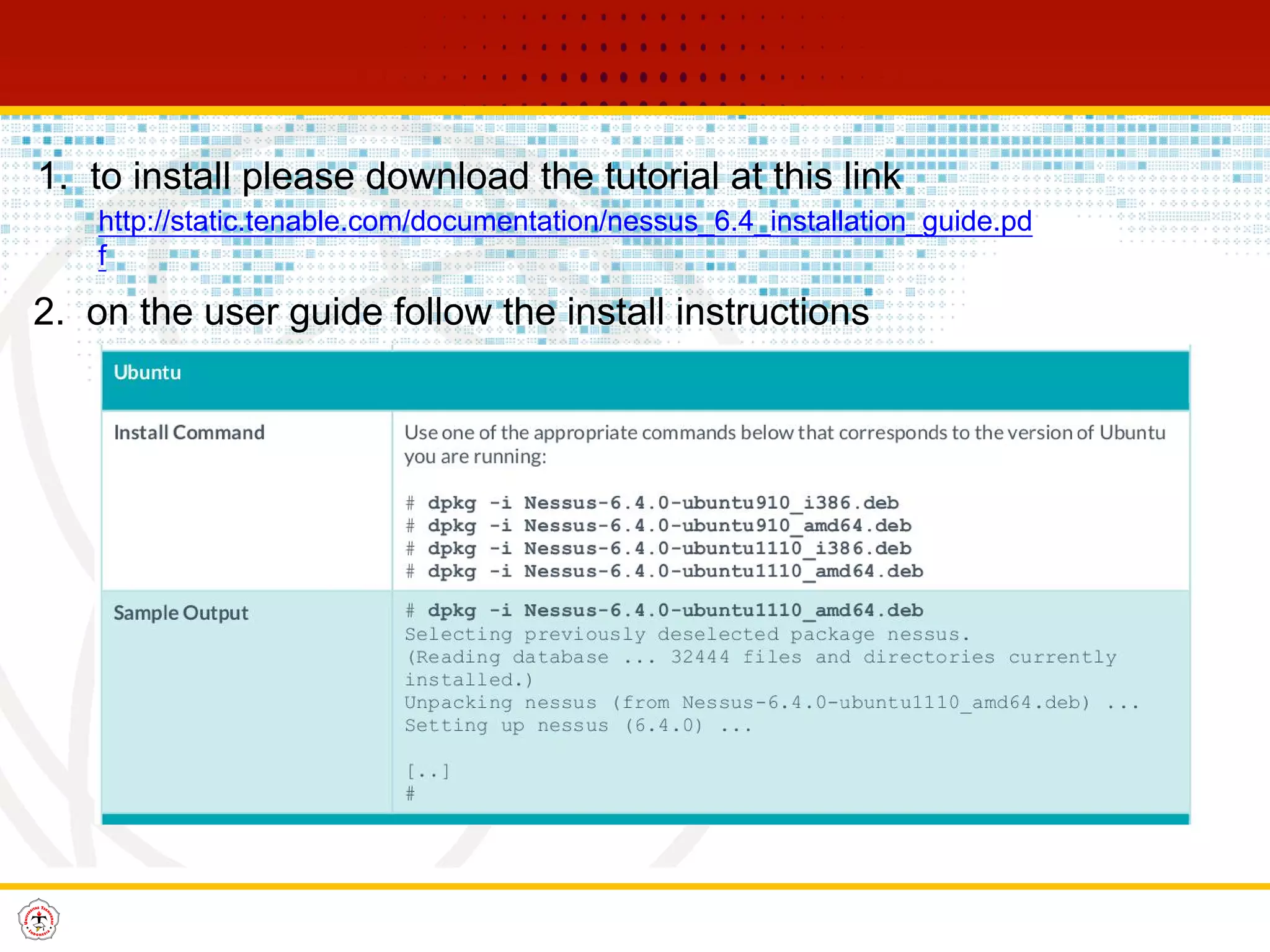 Praktikum 1-3 install nessus | PDF