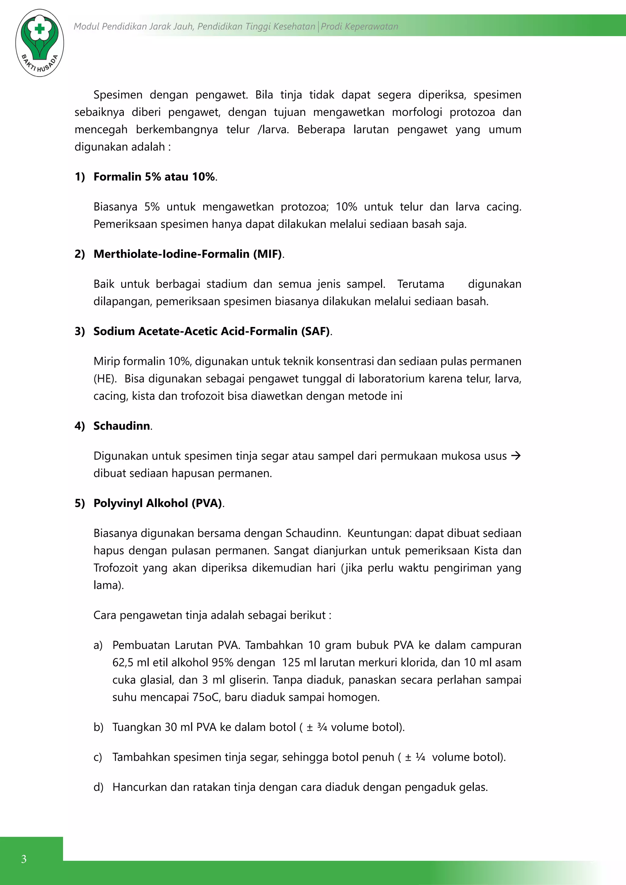 Pemeriksaan Tinja : Parasit Cacing | PDF