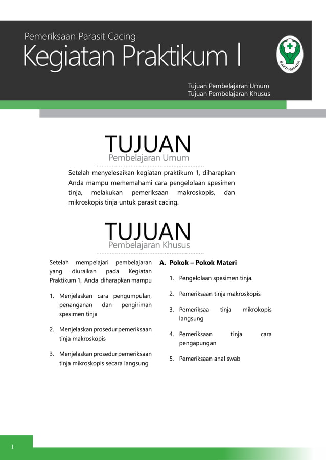 Pemeriksaan Tinja : Parasit Cacing | PDF