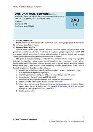 Praktikum 11 http web server dan mail server pada cisco pt (domain) | PDF