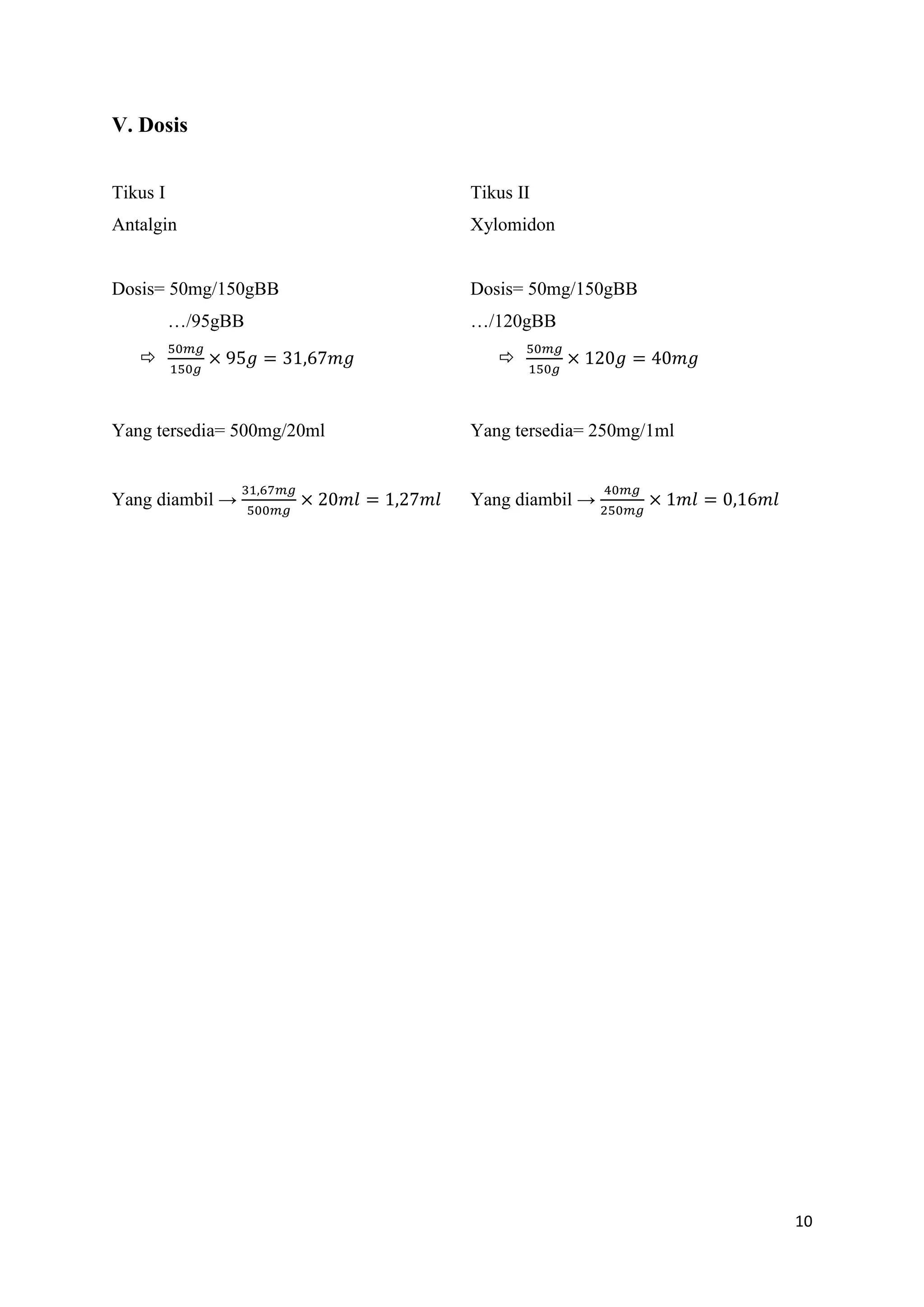 Mula Kerja, Puncak Efek dan Lama Kerja Obat Analgetik pada Pemberian ...