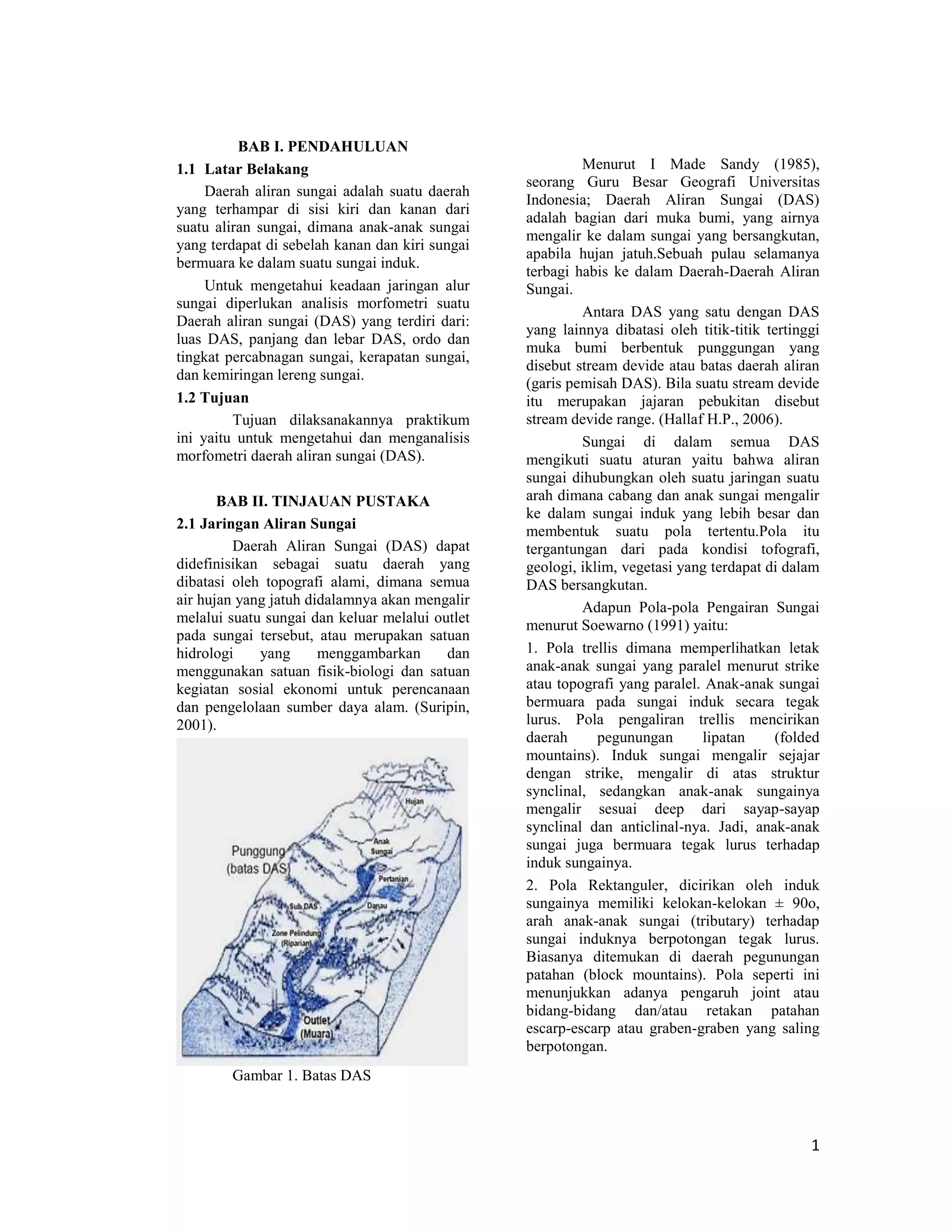Praktikum 2 anhid (MORFOMETRI DAERAH ALIRAN SUNGAI) | DOCX