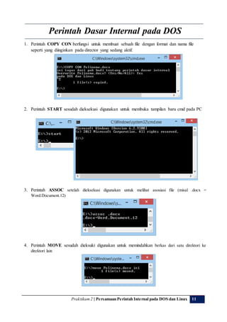 Perintah Internal pada DOS dan Linux | PDF