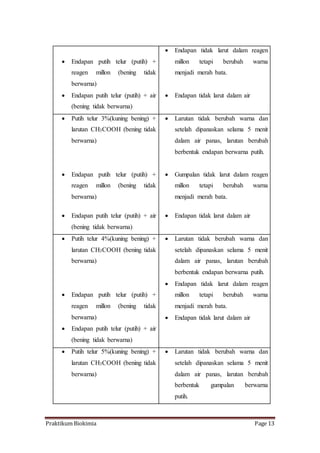 praktikum biokimia | PDF