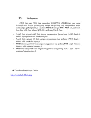 Gerbang Universal NAND dan NOR | PDF
