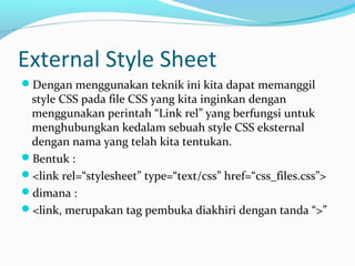Materi CSS Dasar | PPT