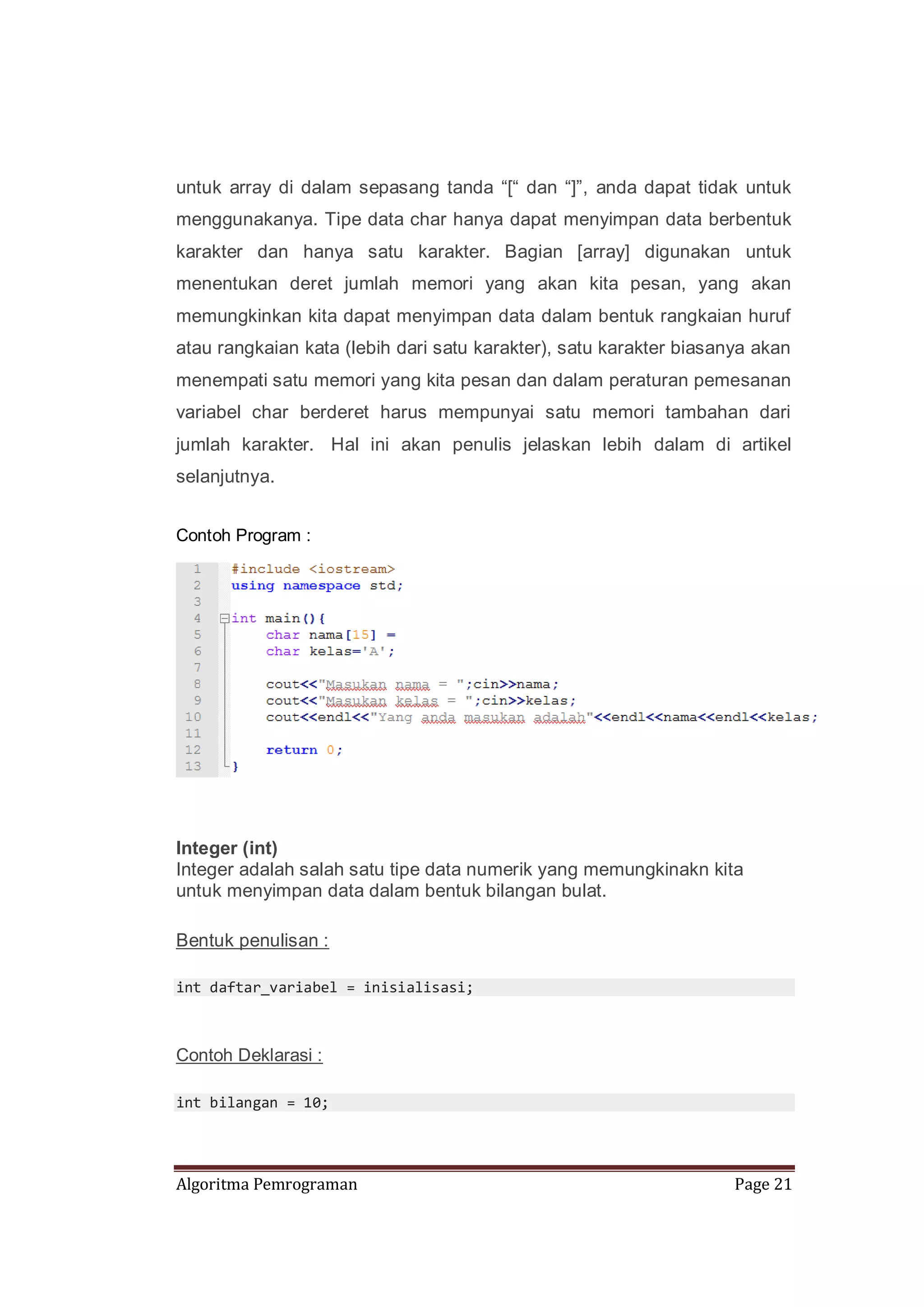 Praktikum Algoritma Pemrograman | PDF