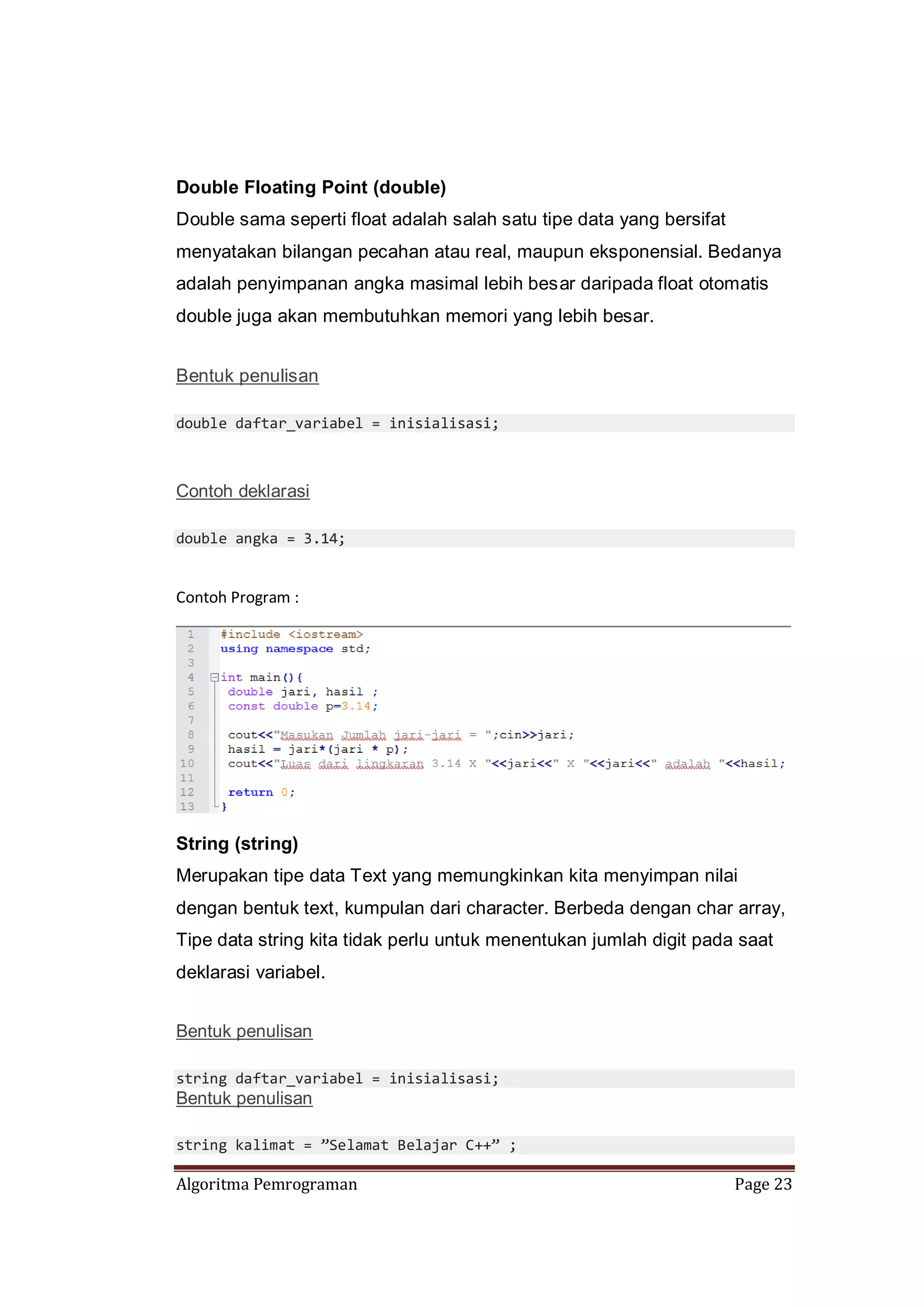 Praktikum Algoritma Pemrograman | PDF