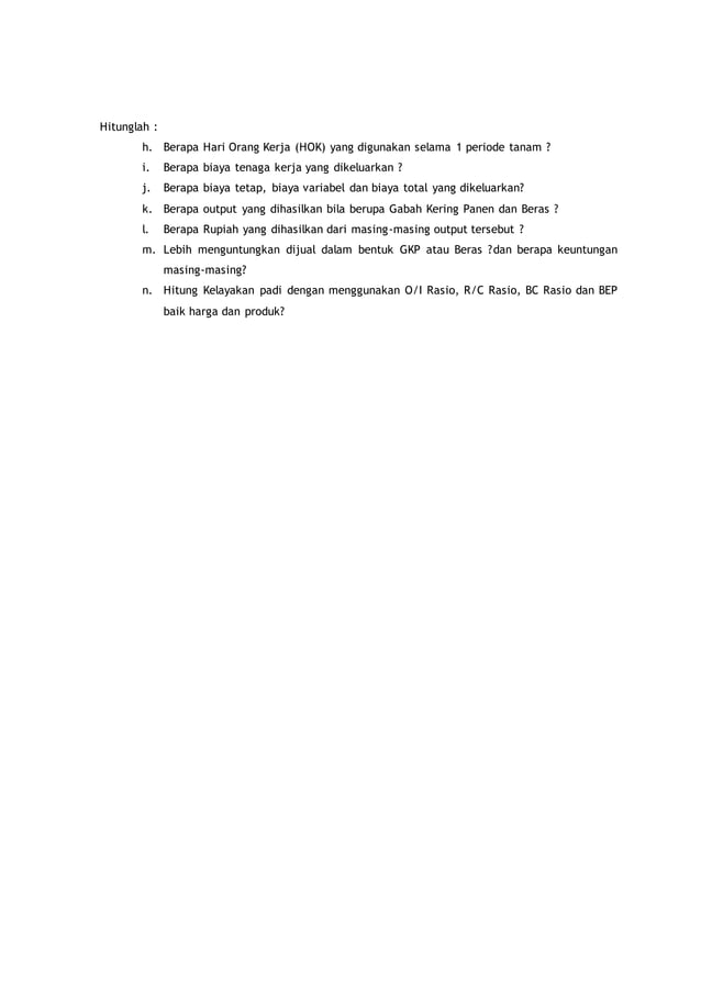 W1D5-PRAKTIKUM ANALISA USAHA TANI | PDF