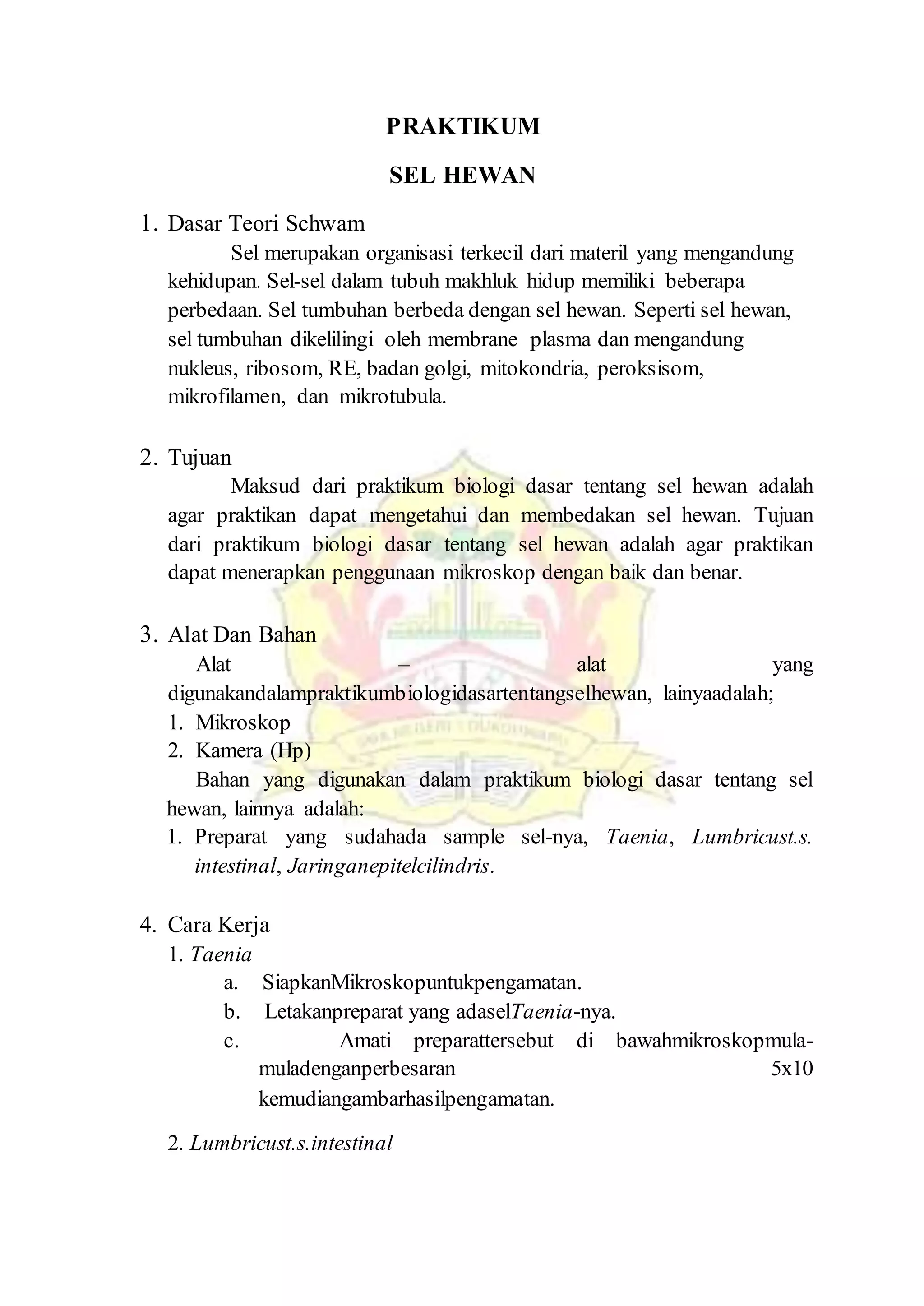 Praktikum biologi | DOCX