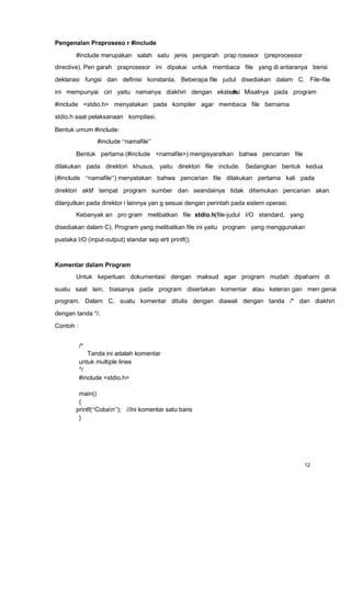 Praktikum fungsi dasar bahasa c | PDF