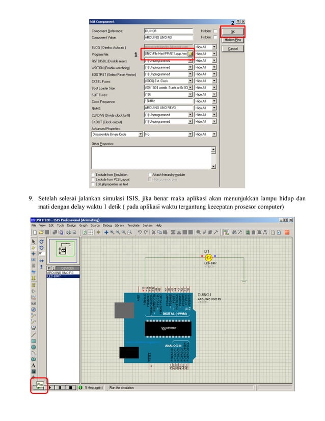 Praktikum i arduino dengan proteus | PDF