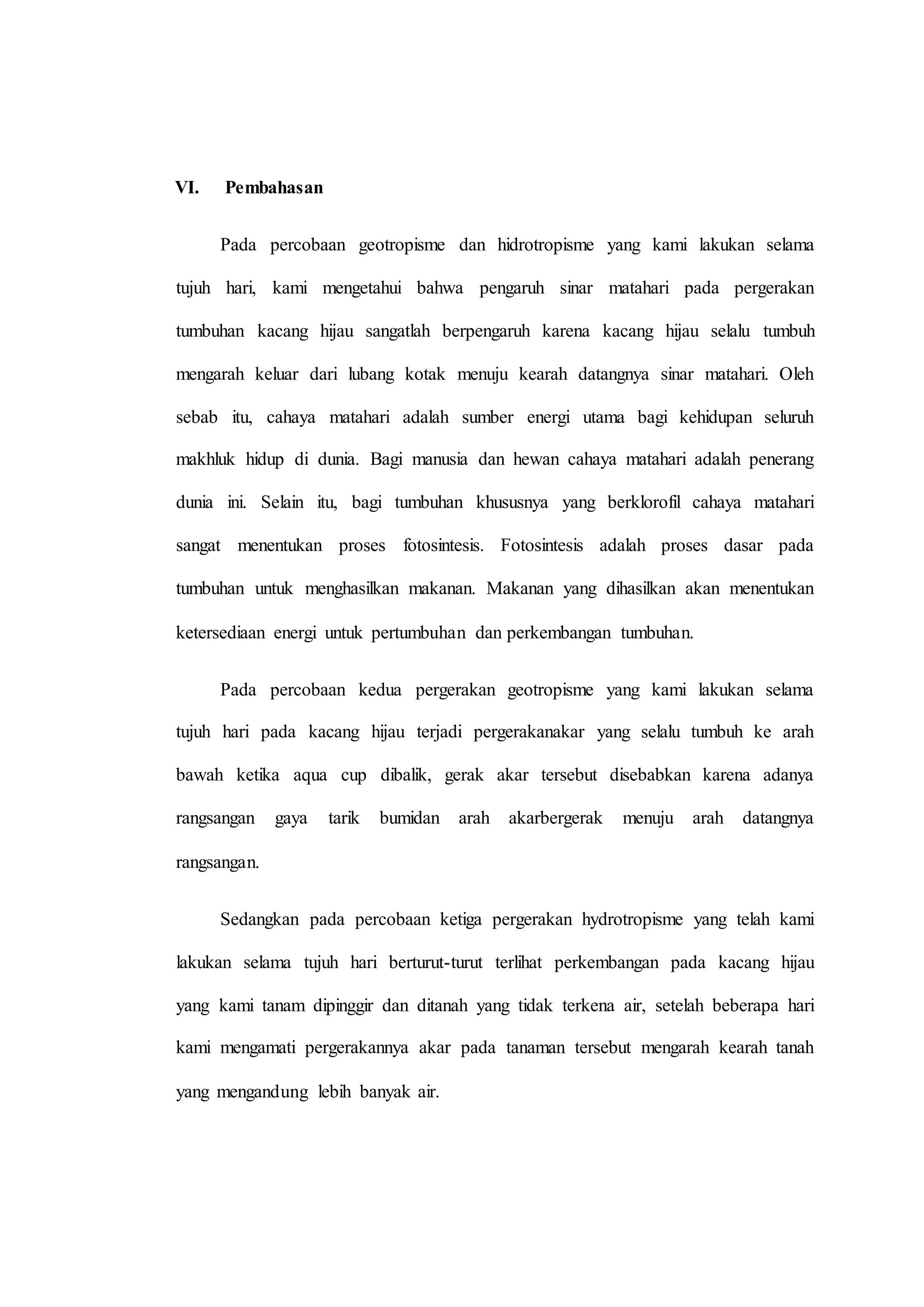 Praktikum ii geotropisme dan hidrotropisme (mawar) | DOCX