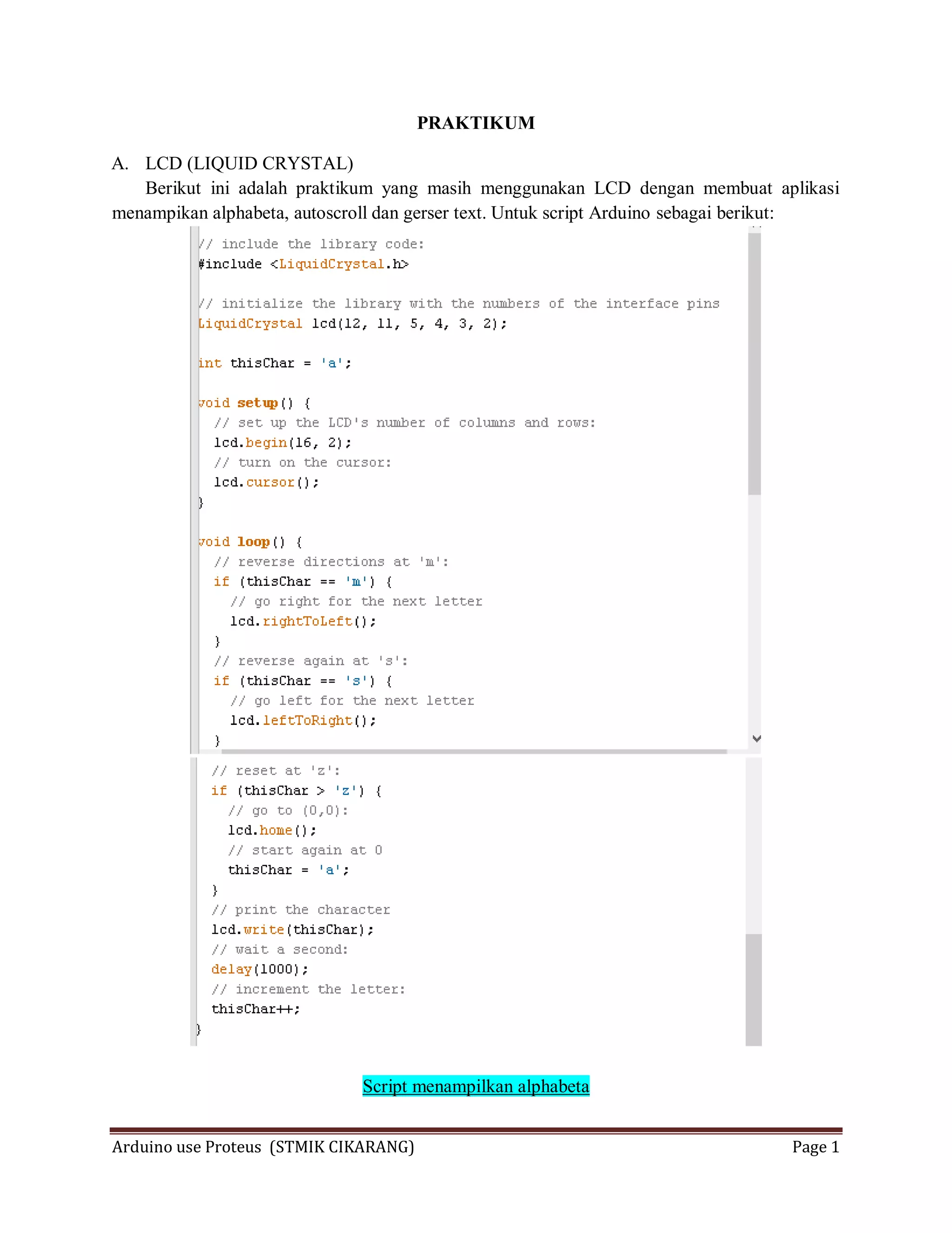 Praktikum iii lcd, servo motor, dan keypad dengan proteus | PDF