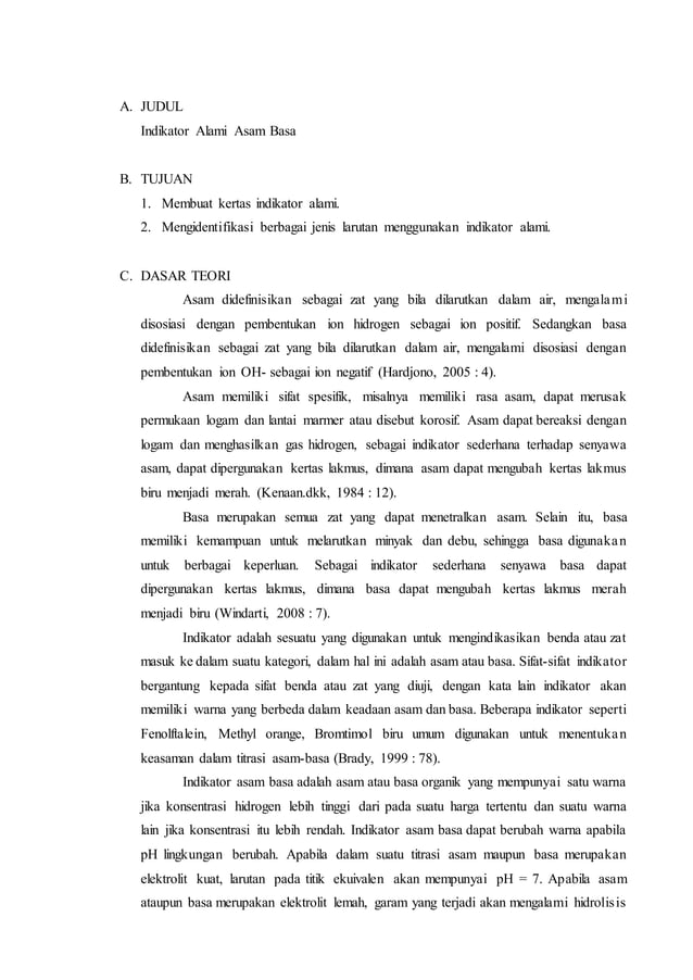 Laporan Praktikum Asam Basa | DOCX