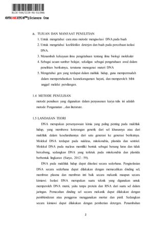 Praktikum isolasi dna | PDF