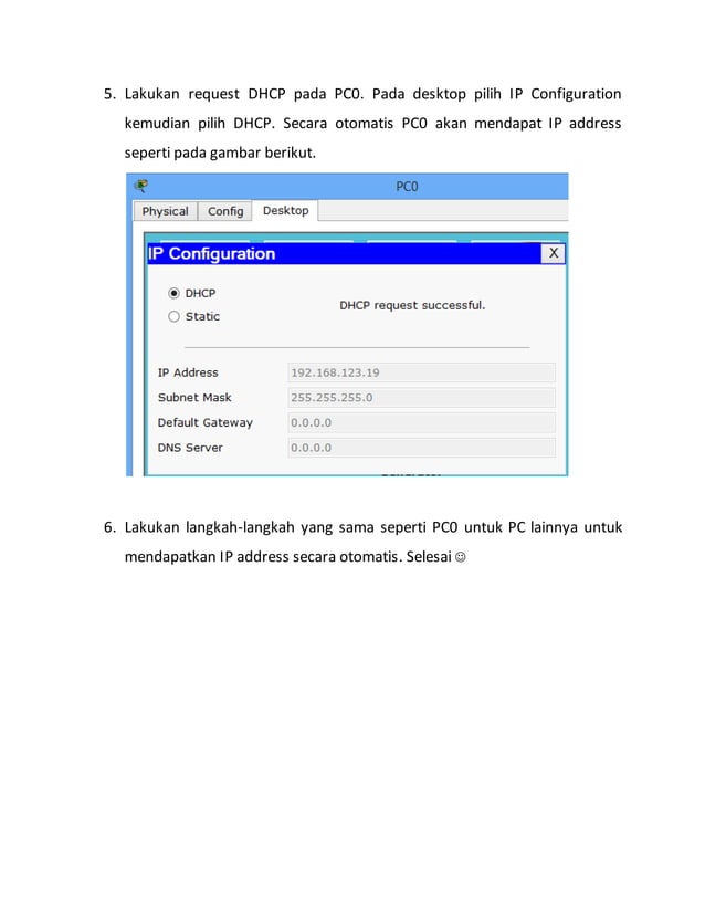 Praktikum jaringan komputer 3 dhcp server | PDF