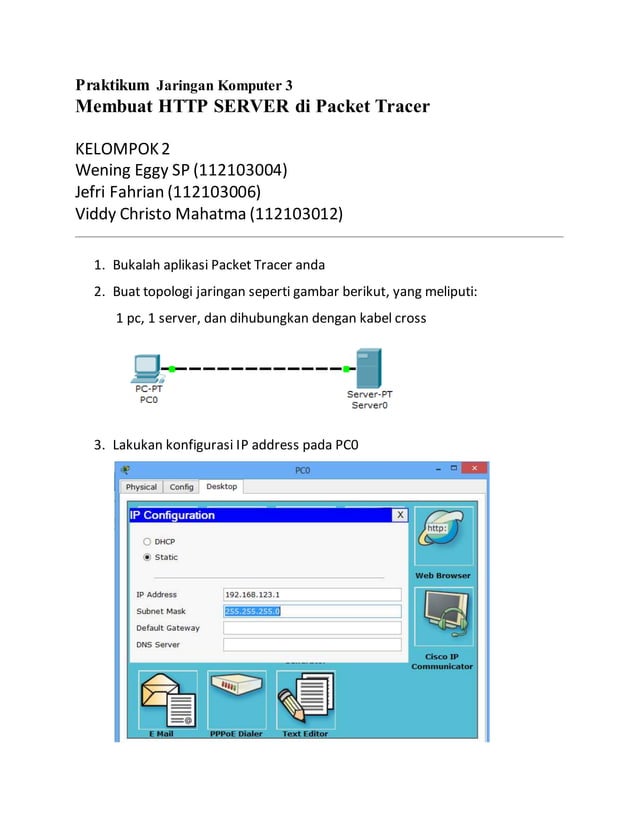 Praktikum jaringan komputer 3 http server | DOCX