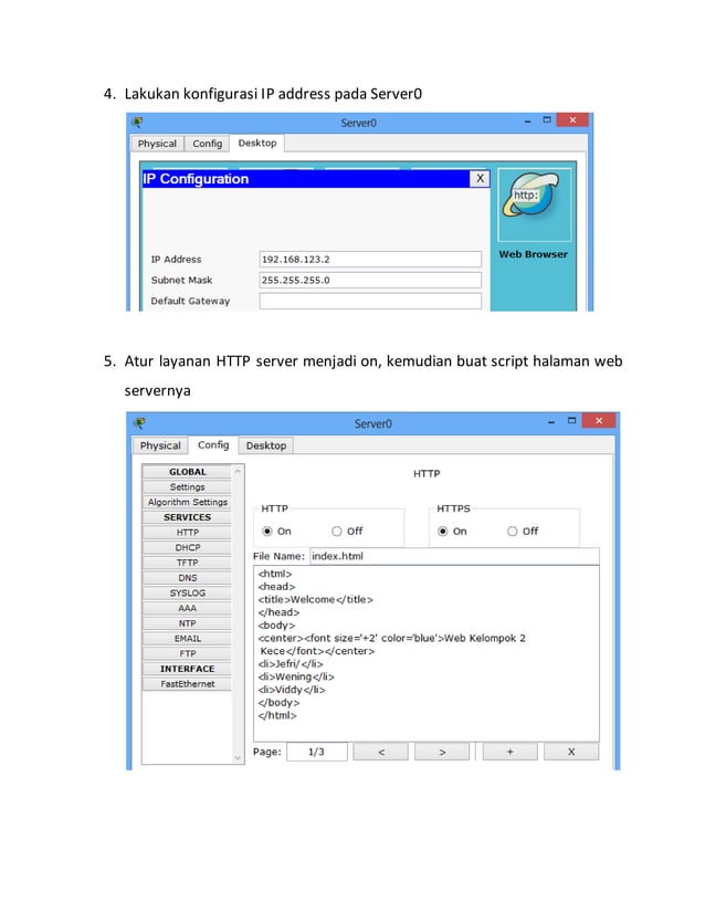 Praktikum jaringan komputer 3 http server | DOCX