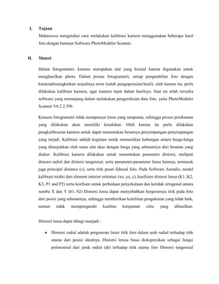 Praktikum kalibrasi kamera | PDF